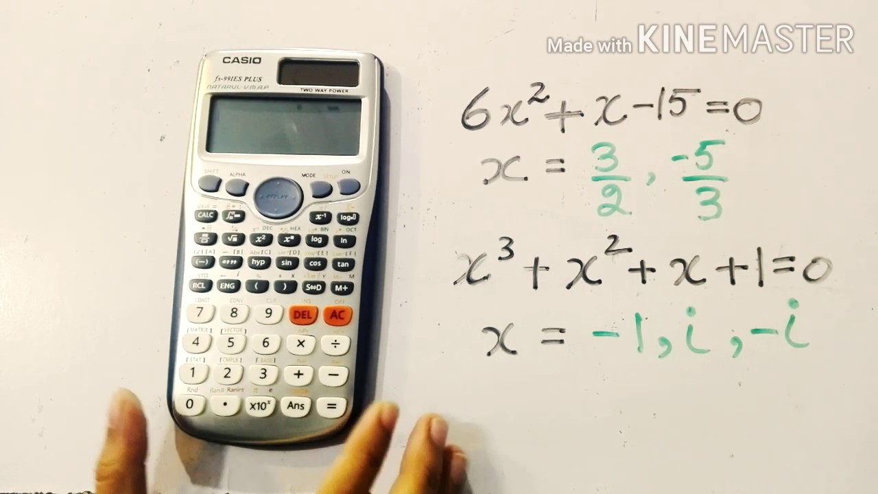 Solving quadratic and cubic equation by using calculator - YouTube