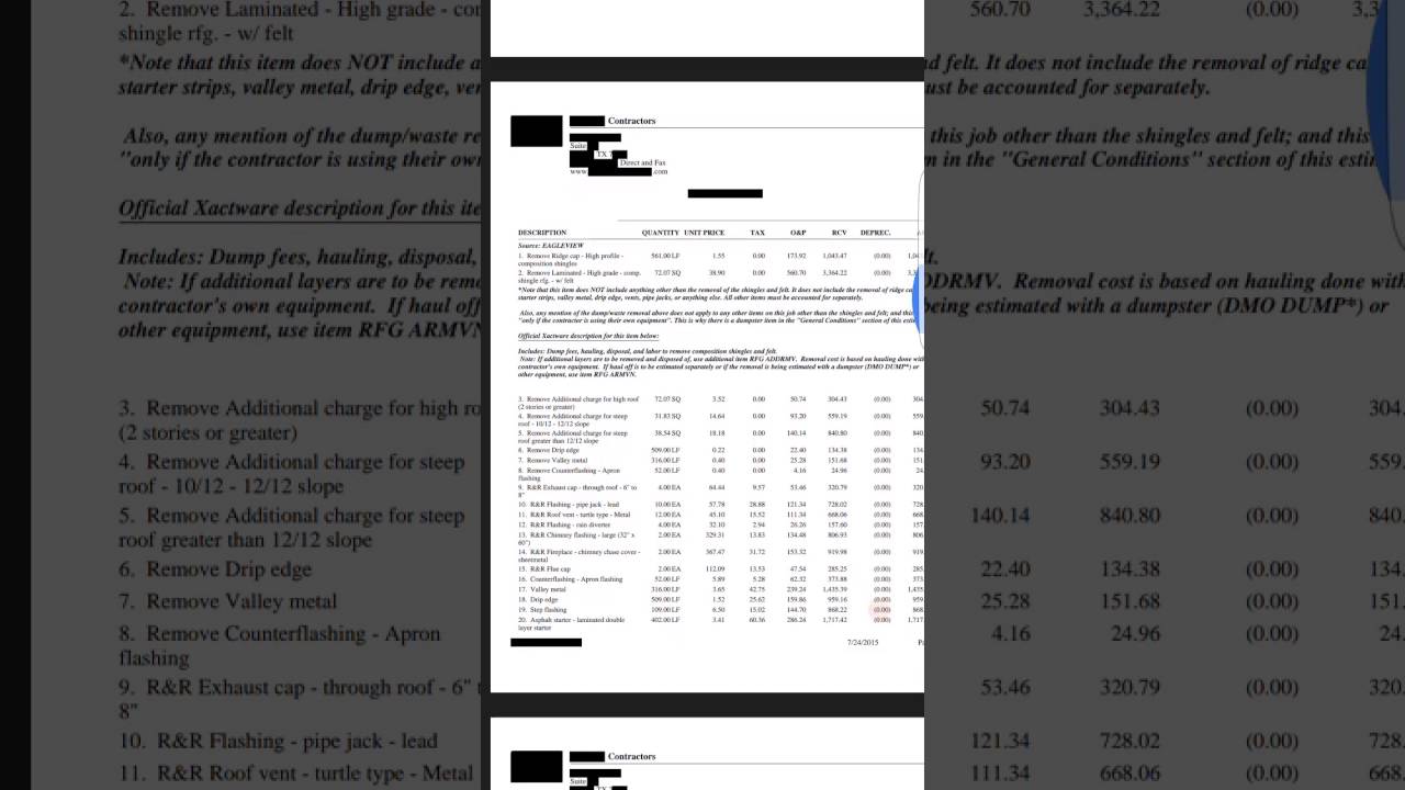 Xactimate Estimate Examples
