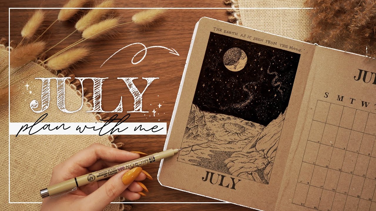 July 2021 Bullet Journal Plan With Me | Husband's BuJo Set Up - YouTube