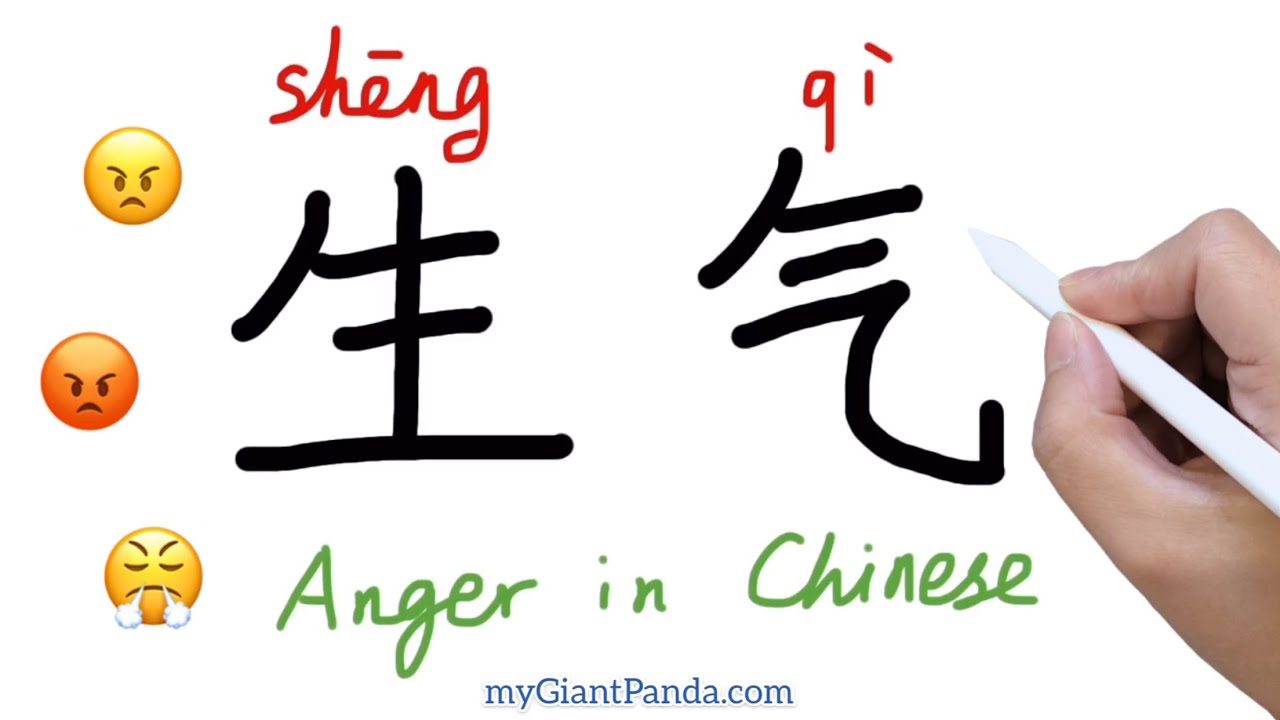 学写字【生气】Write “Anger” in Chinese - 气愤qì fèn/恼火nǎo huǒ/愤怒fèn nù｜中文教学 汉字写法 ...