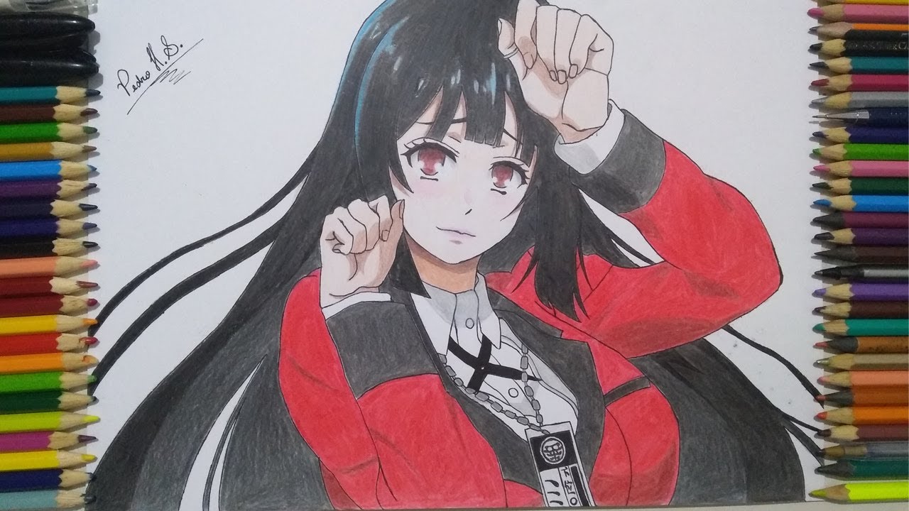 Drawing Yumeko Jabami / Desenhando Jabami Yumeko - Kakegurui (賭ケグルイ ...