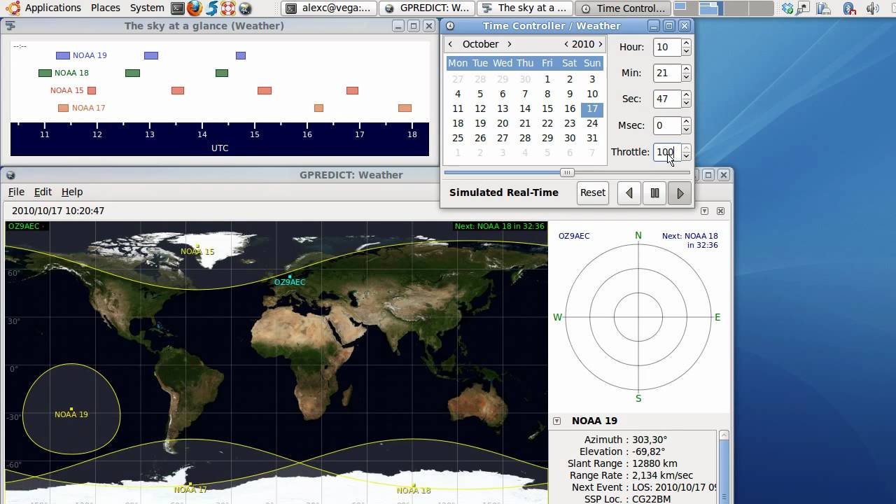 Gpredict 1.3: Sky at a glance in simulated real time - YouTube