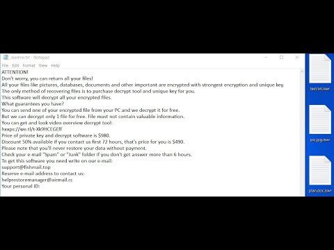 ISWR Ransomware removal - Decrypt .iswr Files - YouTube