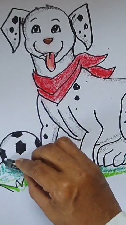 How to draw a Dalmatian Dog - YouTube