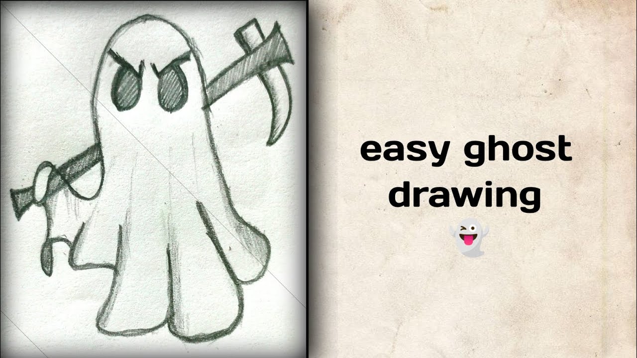 Ghost drawing easy step by step👻|easy ghost drawing cute|easy ghost ...