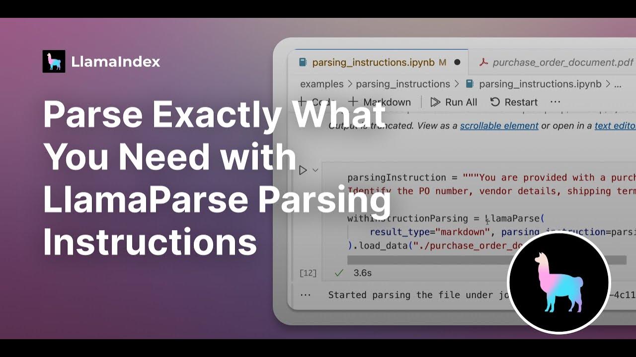Parse only exactly what you need with LlamaParse parsing instructions - YouTube