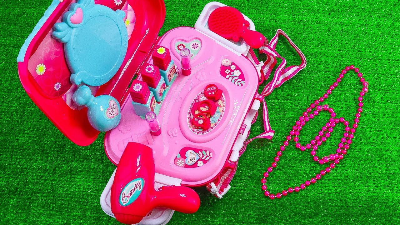5 Minutes with Beauty Salon Play Set Unboxing Satisfying Portable ...