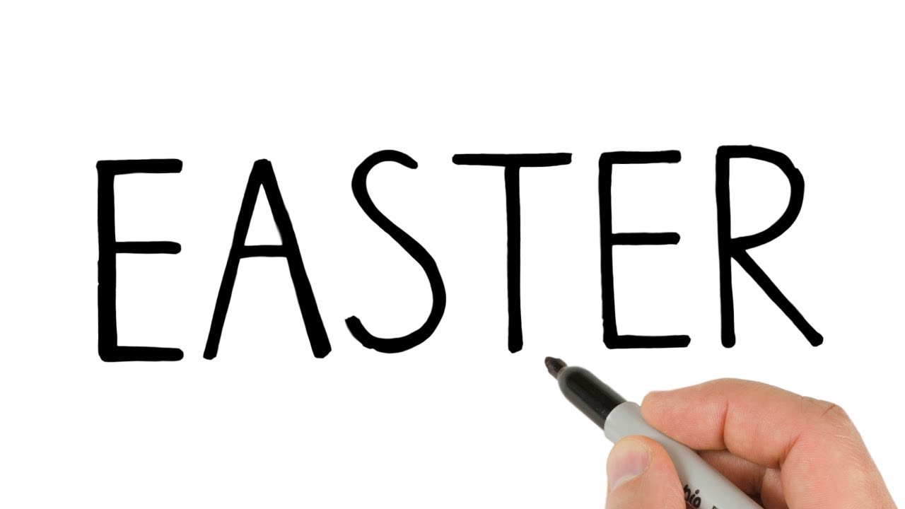 How to turn word EASTER into cartoon drawing Easter Bunny 🐰 - YouTube