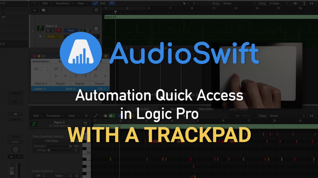 Automation Quick Access in Logic Pro with a Trackpad - AudioSwift - YouTube