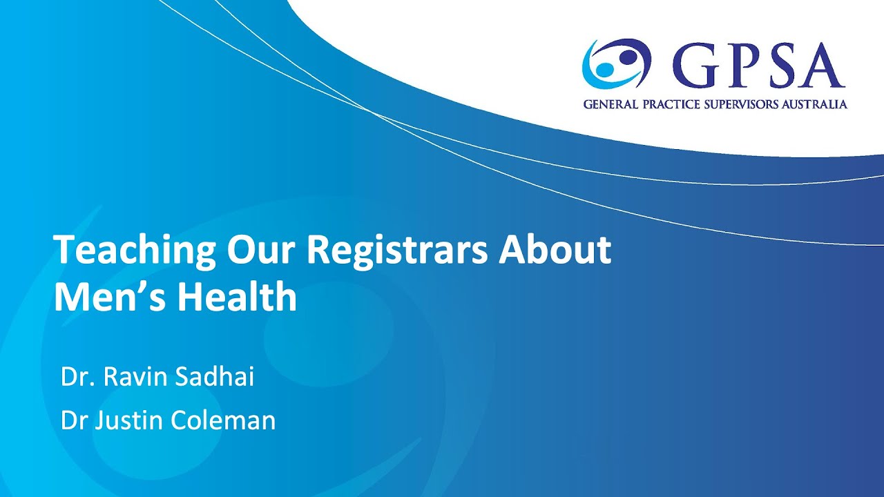 Teaching our registrars about men's health - YouTube