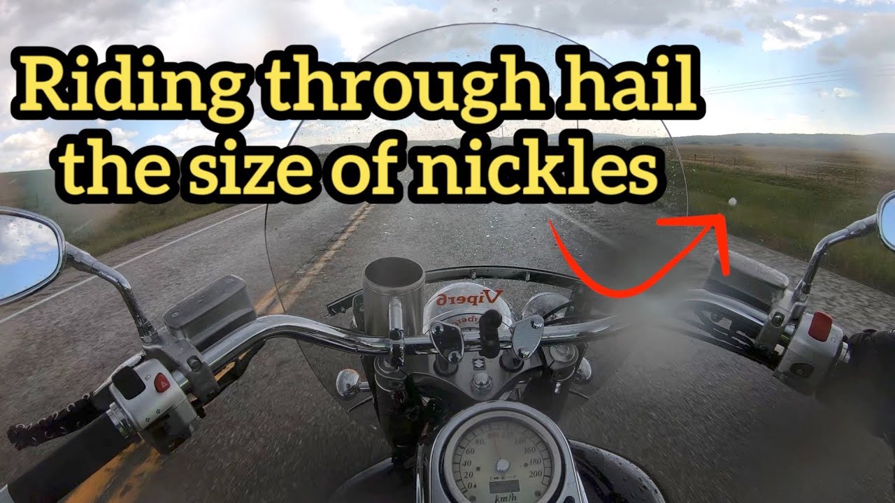 Riding through hail hurts a lot!!! - YouTube