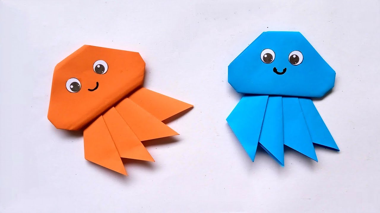Membuat Origami Ubur-ubur | Easy Origami Jellyfish | Paper Craft - YouTube