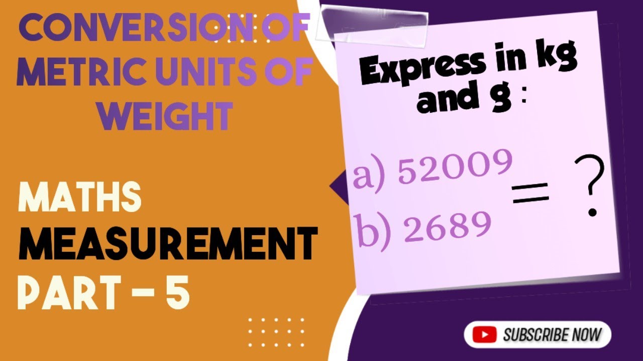 UNIT CONVERSION | Conversion Of Units Of WEIGHT | Metric System ...