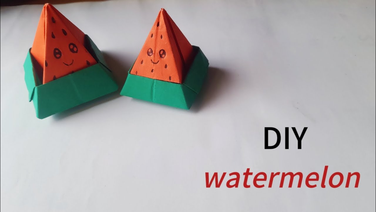 DIY watermelon origami without glue / easy origami tutorial / paper ...
