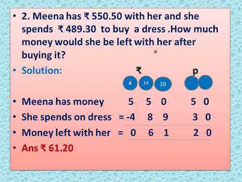 Class 2 Maths (statement sums of Money) - YouTube