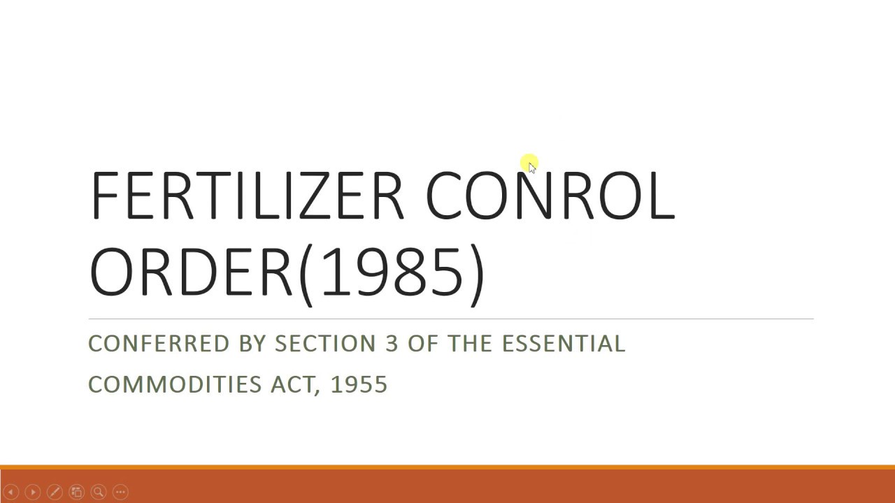 Fertilizer control order 1985 - YouTube