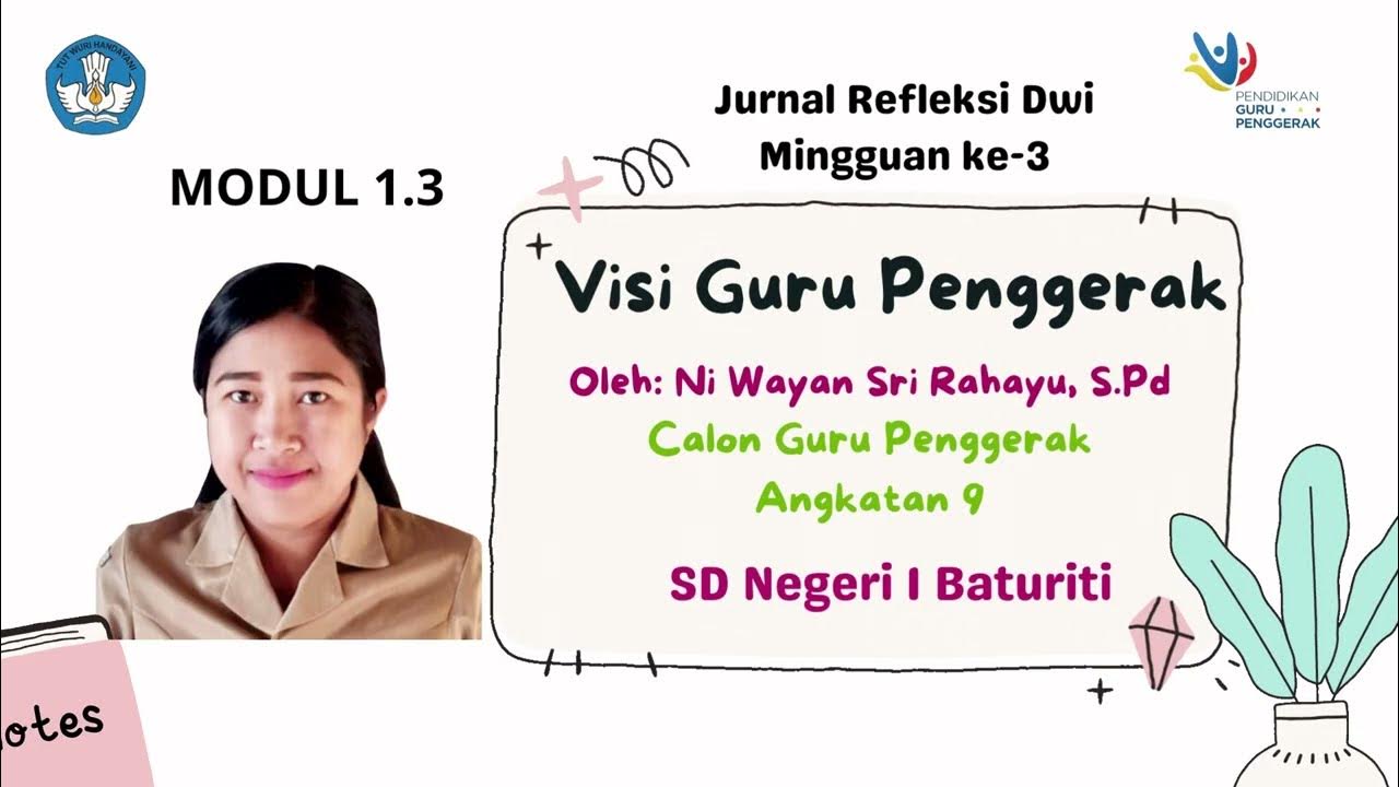 Jurnal Refleksi Dwi Mingguan ke 3 CGP Ni Wayan Sri Rahayu, S Pd - YouTube