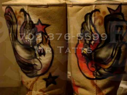 Custom Tattoo Hand Painted Uggs Boots - YouTube