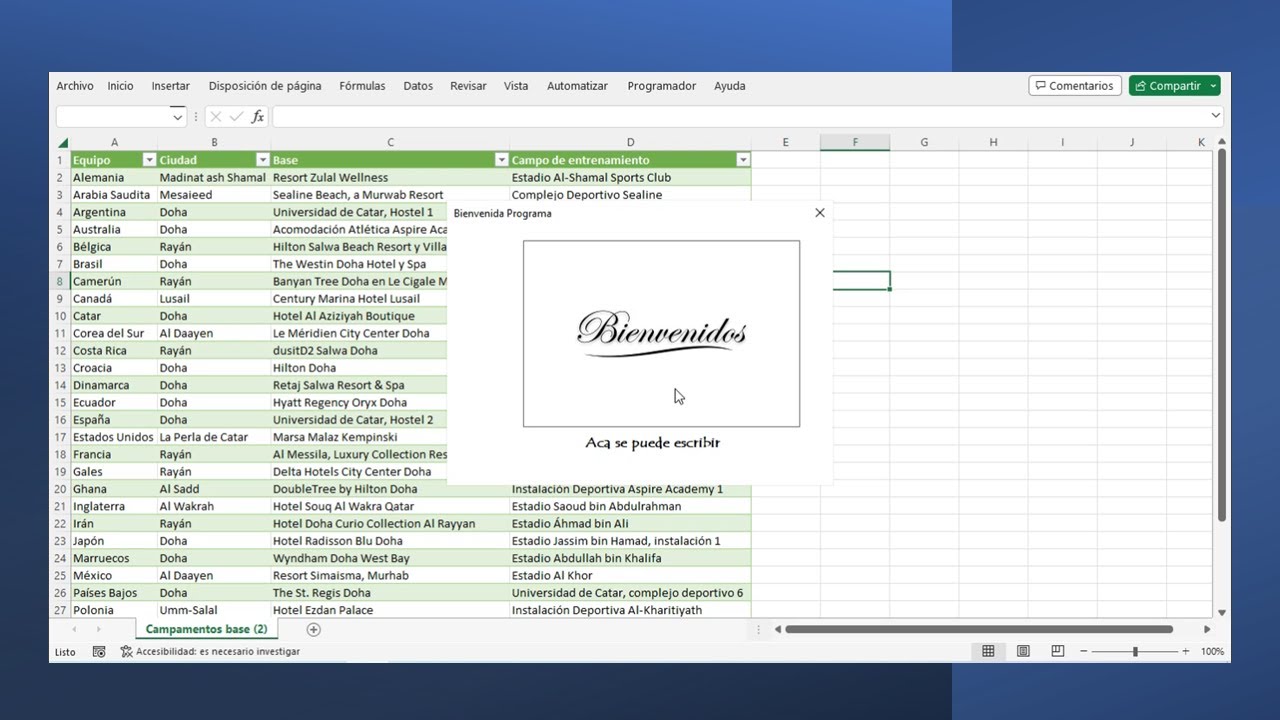 Como hacer MENSAJE de bienvenida con IMAGEN y TEXTO en visual Basic Excel - YouTube