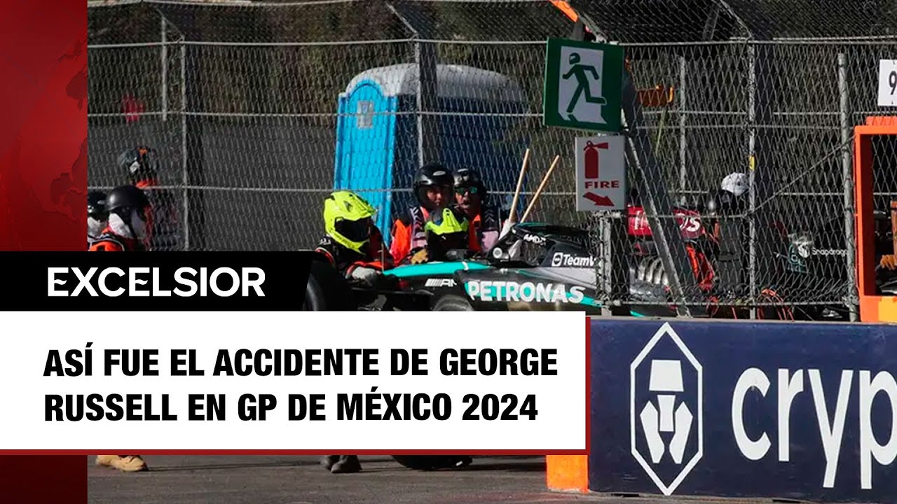 Así fue el accidente de George Russell en GP de México 2024 - YouTube