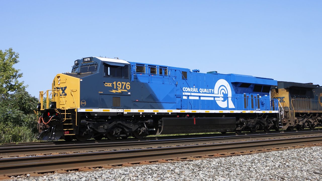 Conrail Returns to the Water Level Route!! CSX Brand New Heritage Unit ...
