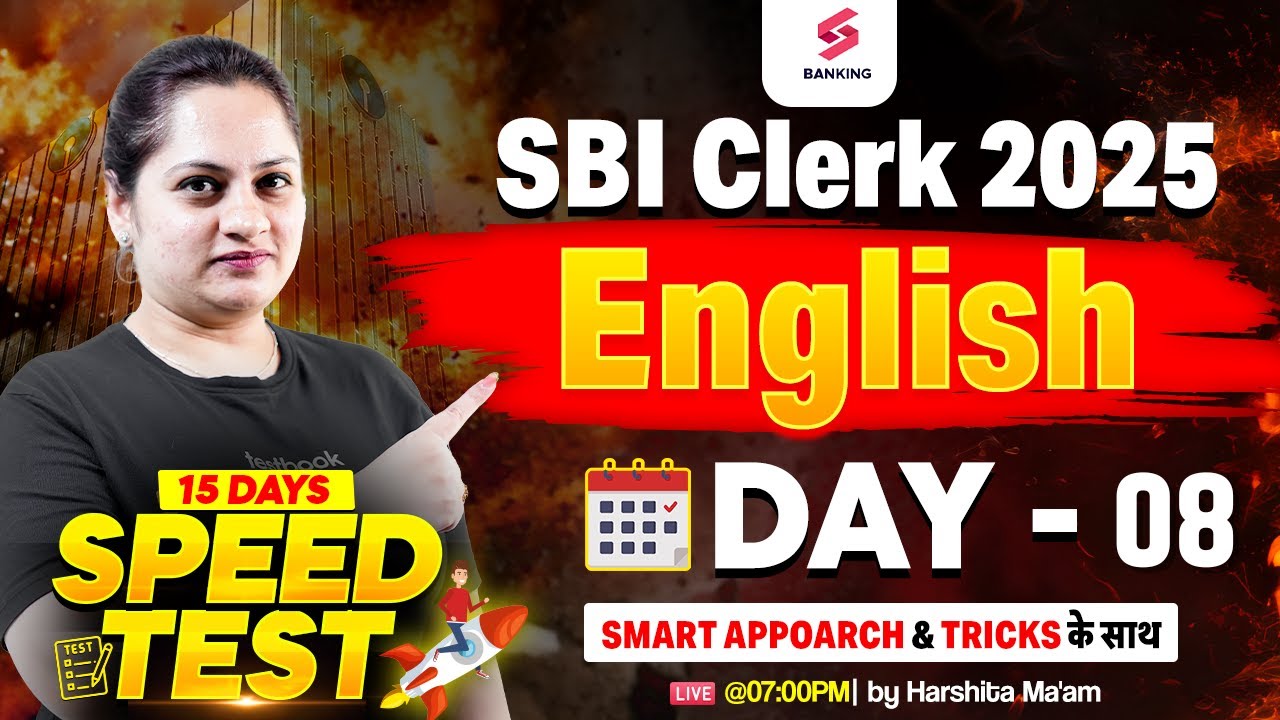 SBI Clerk 2025 English Class | SBI Clerk 2025 English Speed Test Day 08 ...