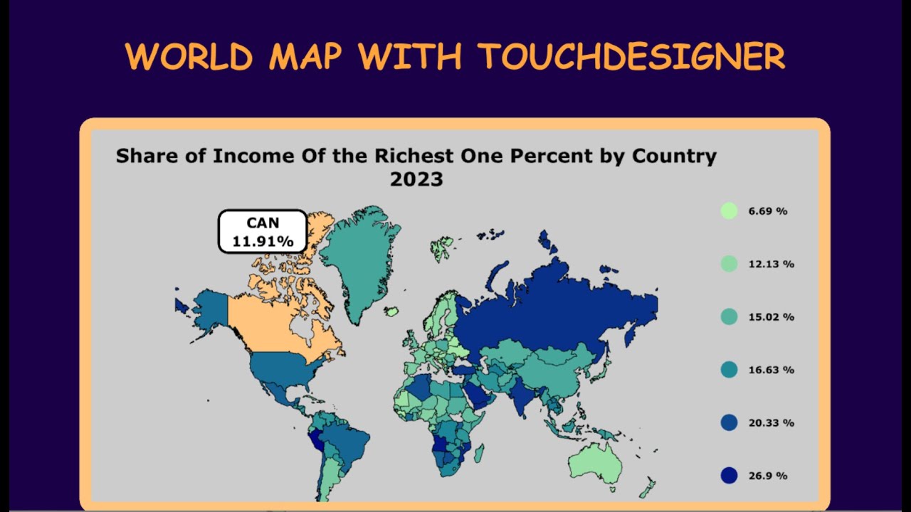 World Map with Touchdesigner 2 - Add Interactivity (Top1% Share income ...