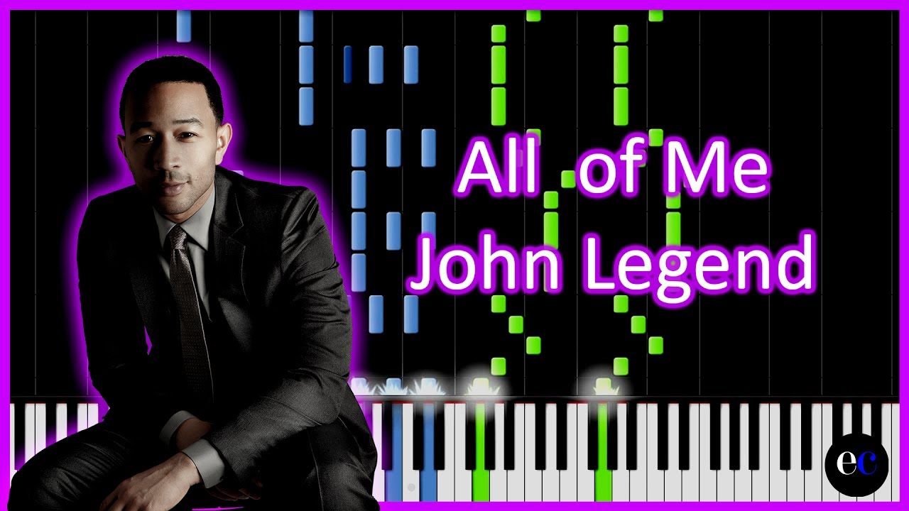 How to Play All of Me by John Legend Easy Piano Tutorial | Synthesia ...