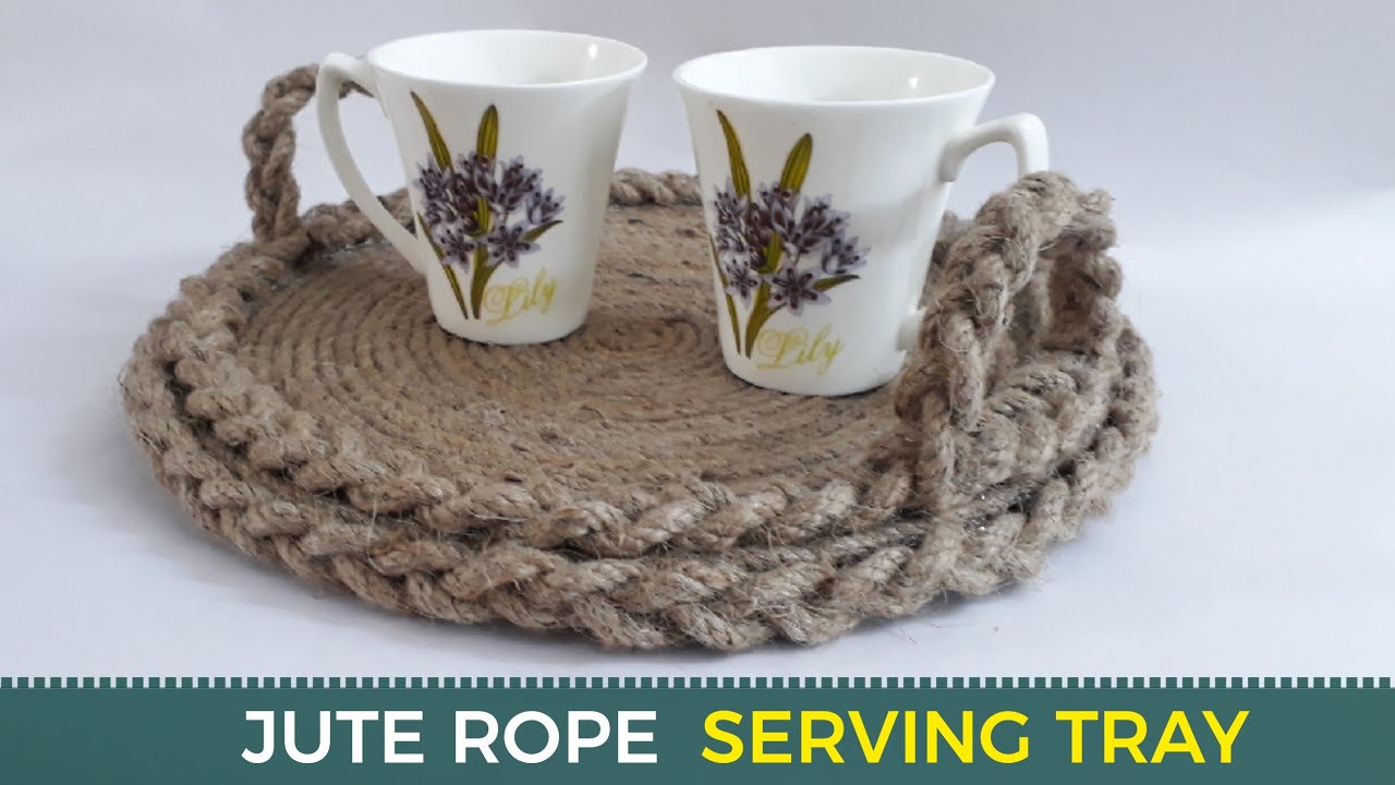 How to make Serving Tray with Jute Rope and Cardboard || Best Out of ...