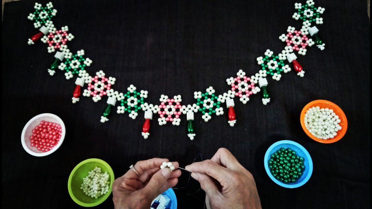 How to make Moti design Mahirap / Toran | मोत्याचे महीरप / तोरण - YouTube