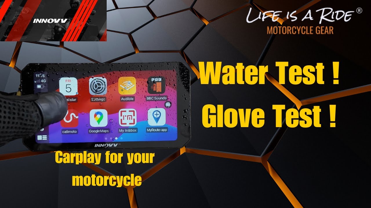 INNOVV N1 Pro Car play : water test !!! Work with gloves ?? On a ...
