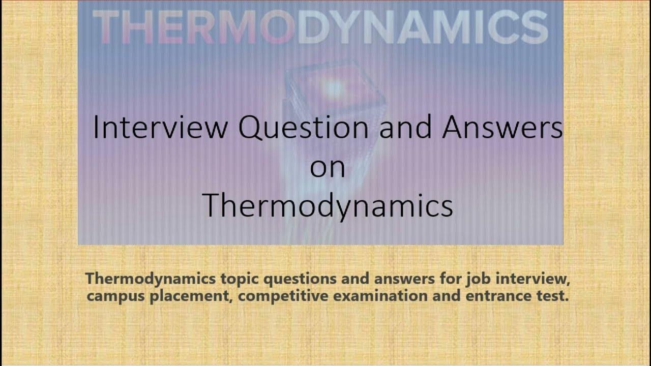Interview Questions and Answers on Thermodynamics Topic - YouTube
