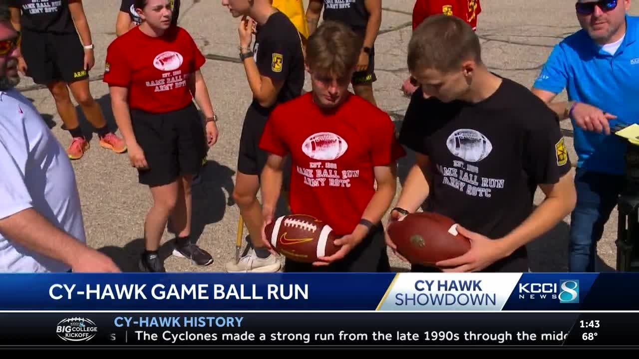 Cadets put rivalry aside, continue Cy-hawk 'Game Ball Run' tradition ...