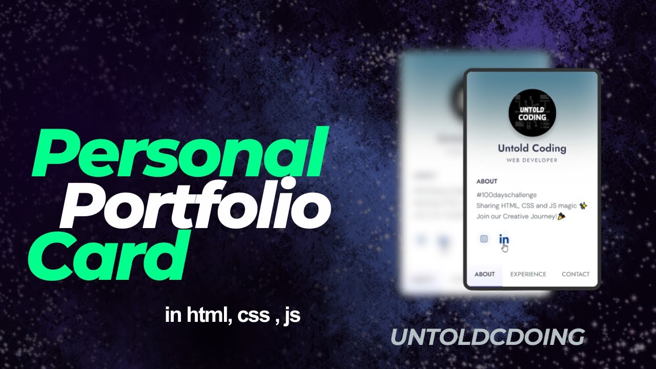 Portfolio Website Responsive Website Using Html Css Untoldcoding Youtube 5275