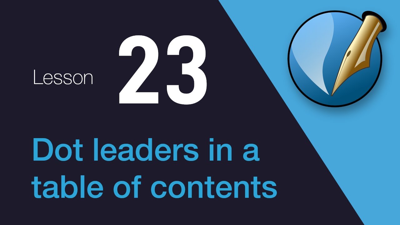 23 Dot Leaders In Scribus YouTube 23 Dot Leaders In Scribus YouTube
