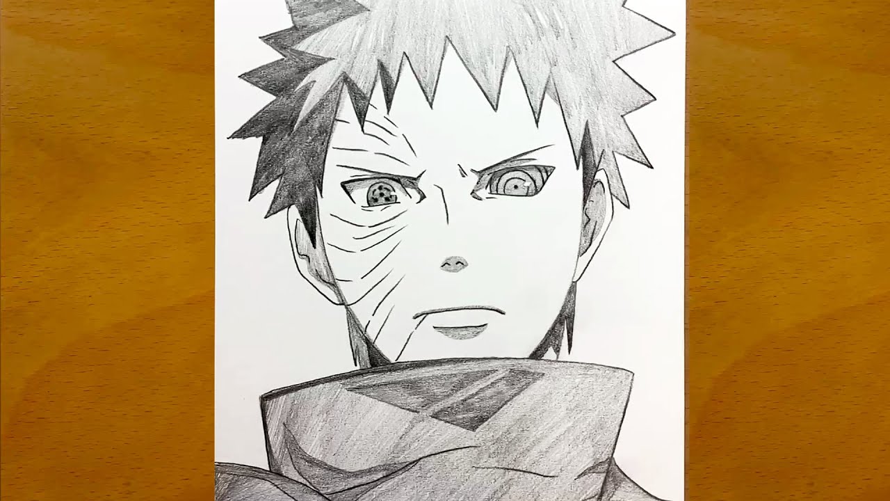 Anime drawing | how to draw obito uchiha step-by-step - YouTube