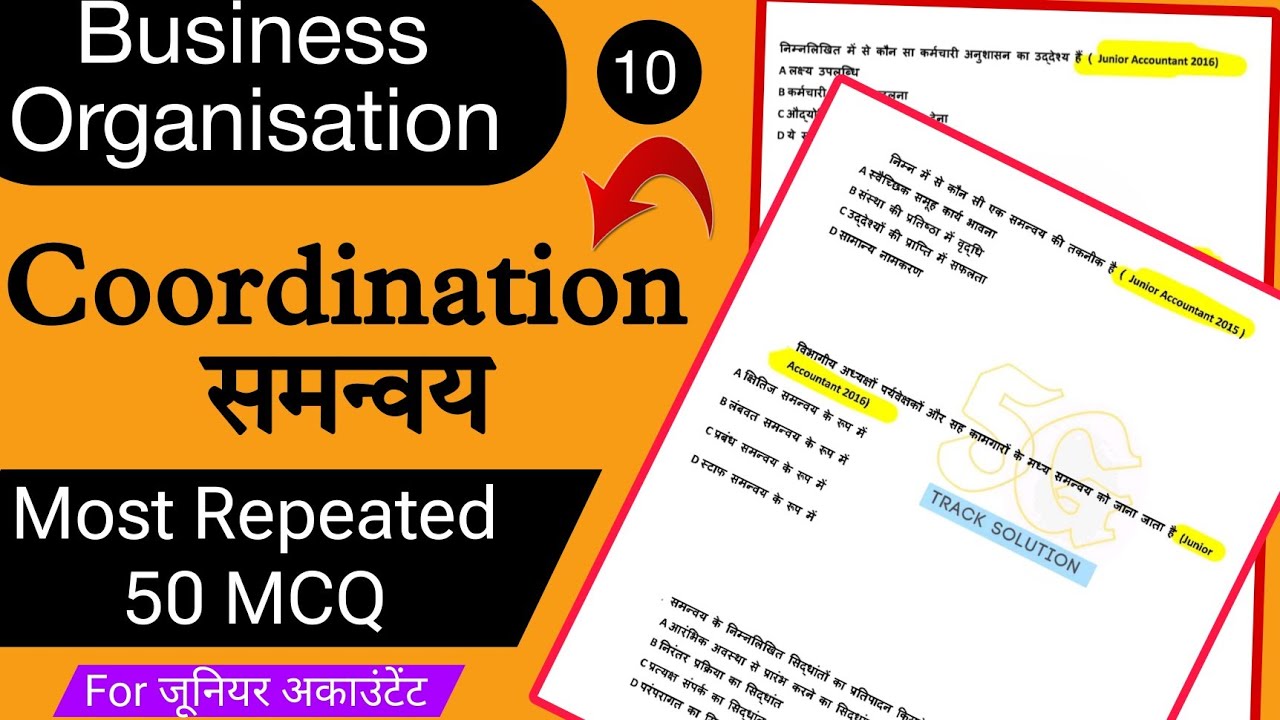 Coordination mcq, समन्वय Quiz, practice test for junior accountant ...
