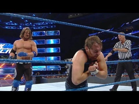 full match John Cena & Dean Ambrose vs. AJ Styles & The Miz: SmackDown ...