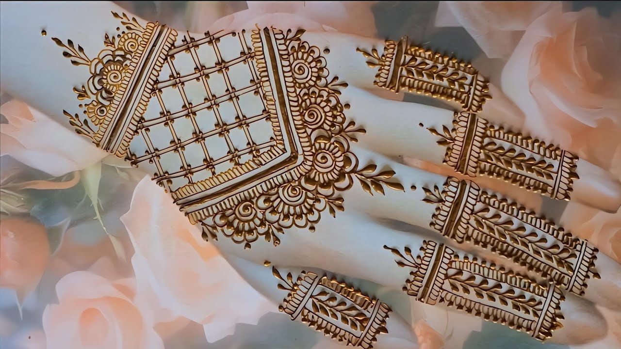 Simple and stylish grid mehndi design for eid ️|Eid mehndi design day-3 ...