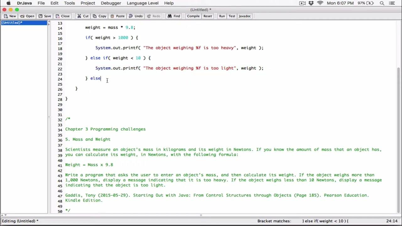 3.5. Mass and Weight - Java - YouTube