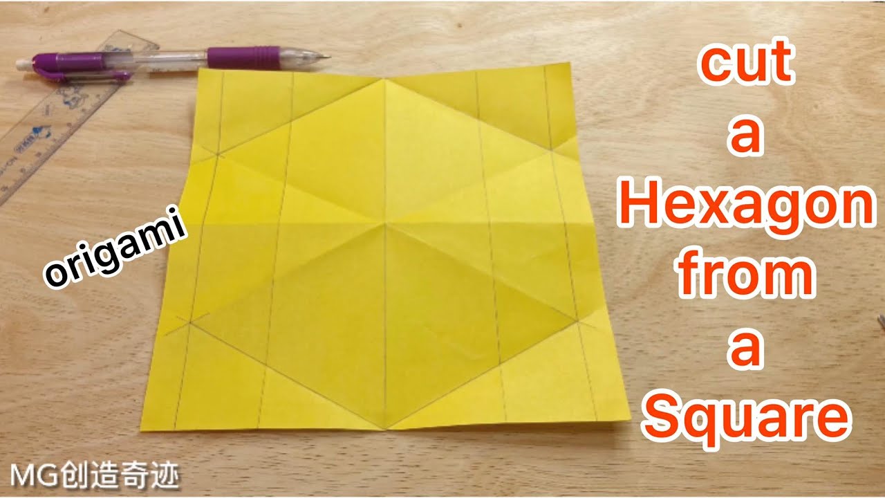 How to Make a Hexagon from a Square How to Cut a Hexagon Origami idea ...