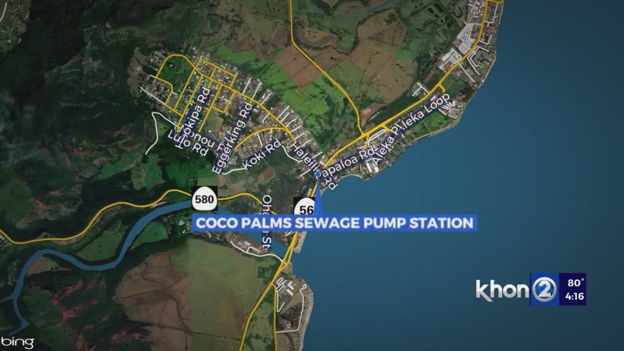 Coco Palms Sewage Pump Station in Kauai County schedules valve replacement - YouTube