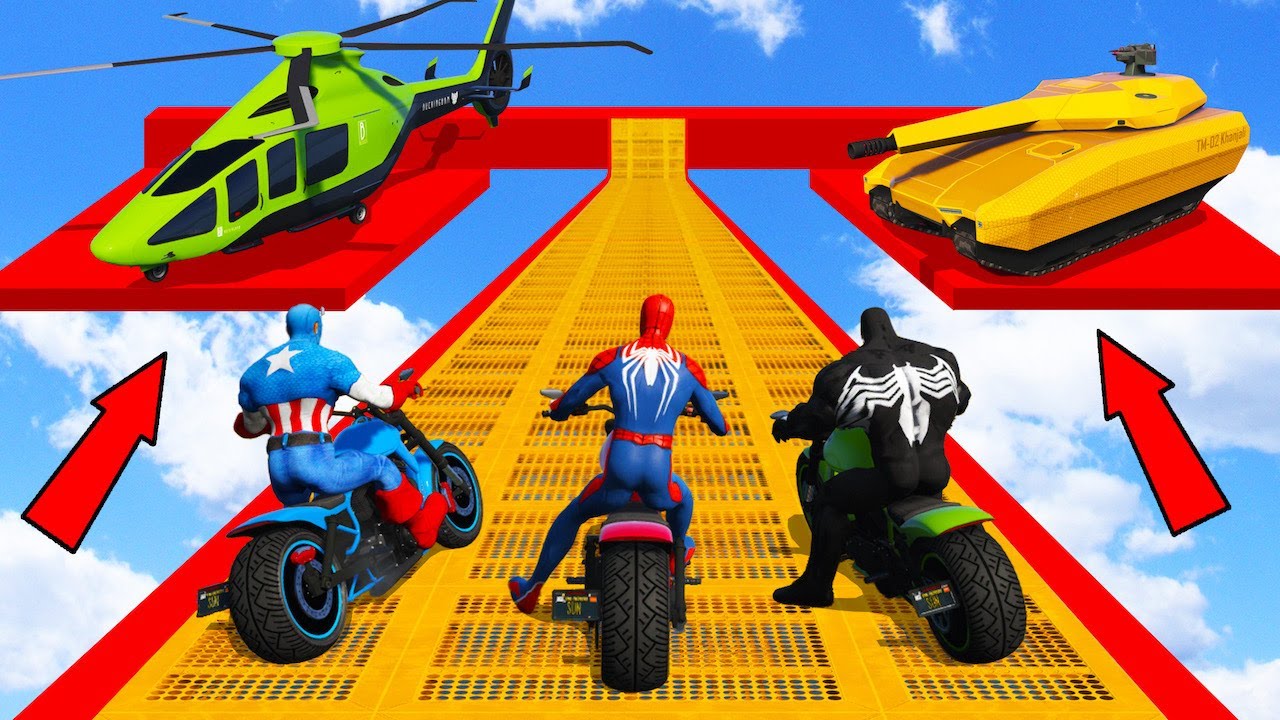 GTA V Epic New Stunt Race For Car Racing Challenge by Trevor and Shark ...
