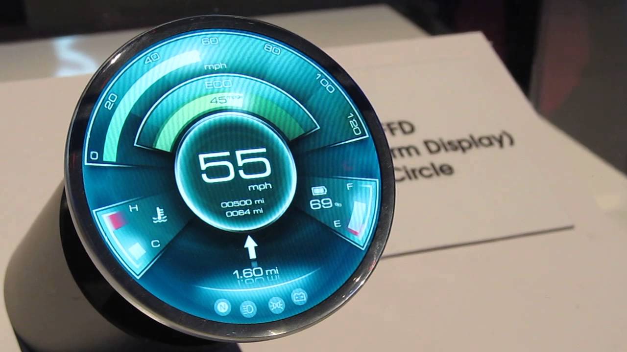 2015 CES Sharp Free Form Display - YouTube