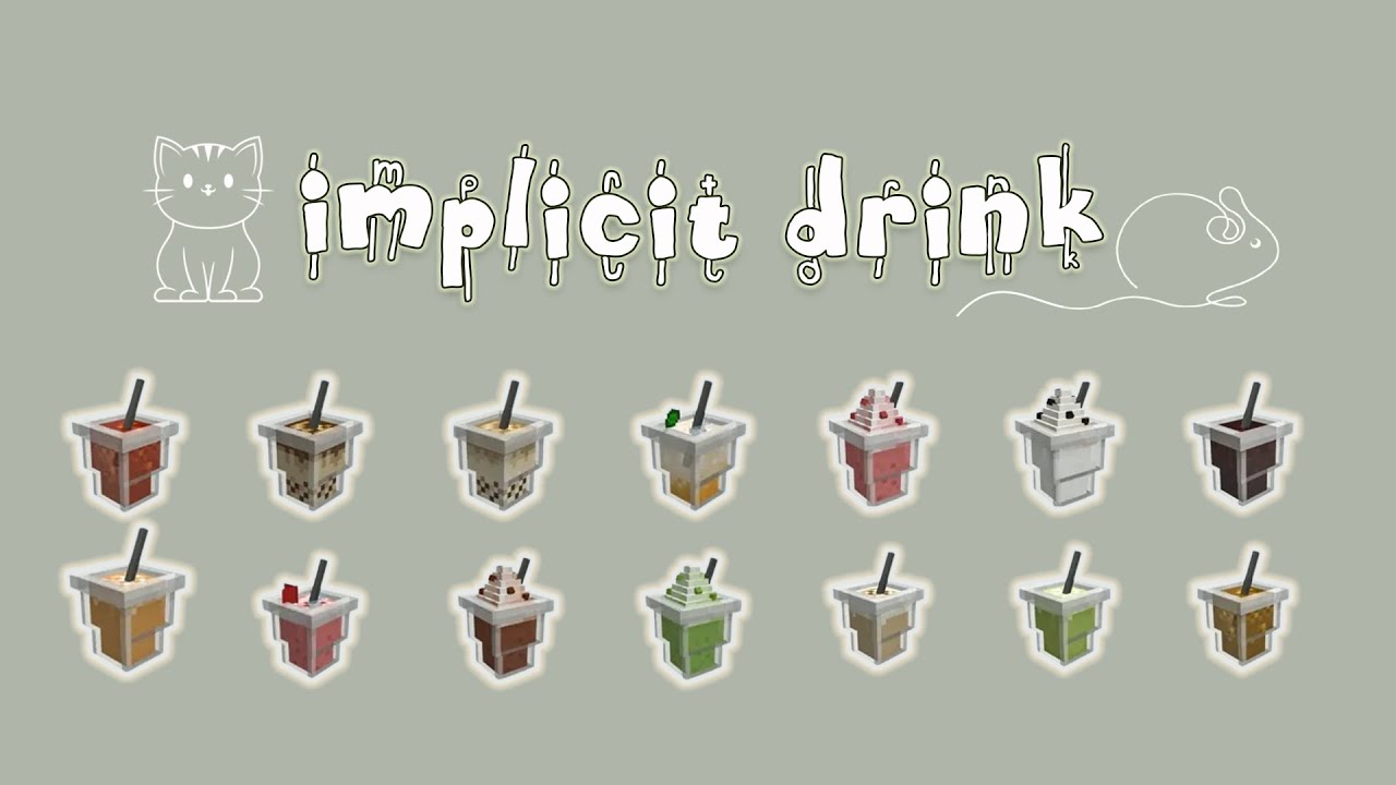 Implicit Drink Addon | Cute Drink Decor [Minecraft 1.21+] - YouTube