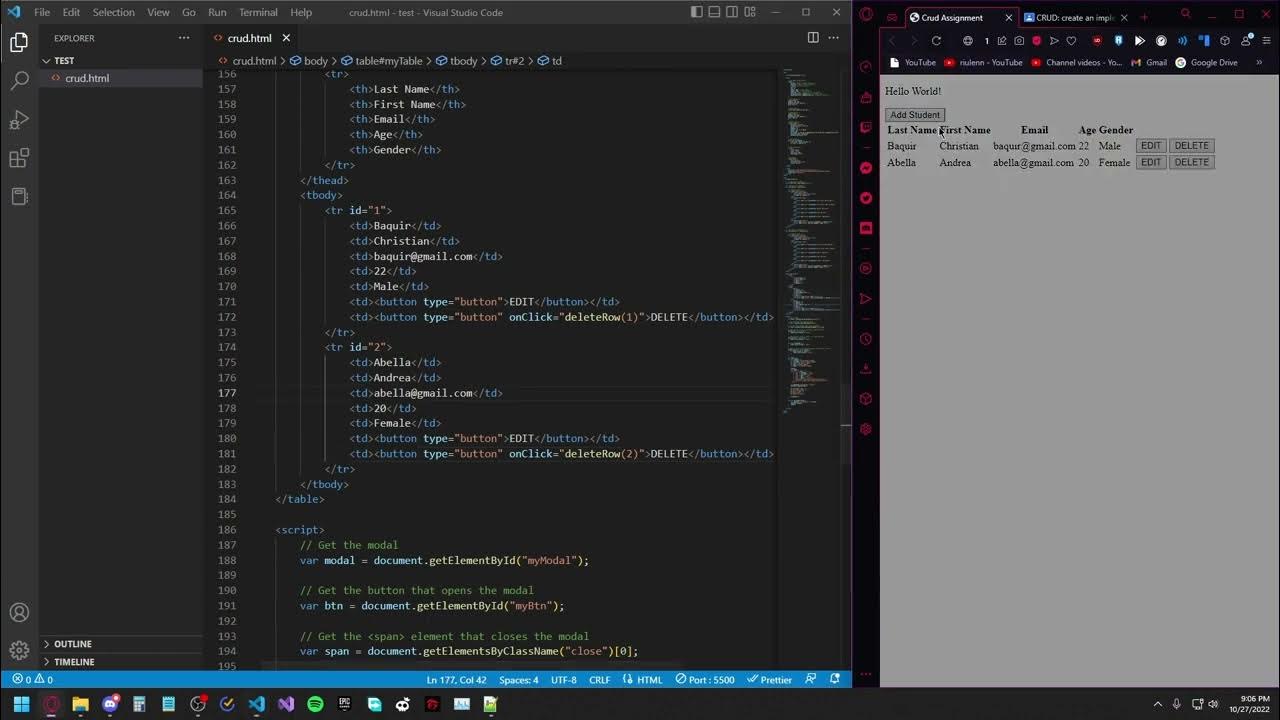 Leaked video CRUD assignment: implement delete and edit functionality ...