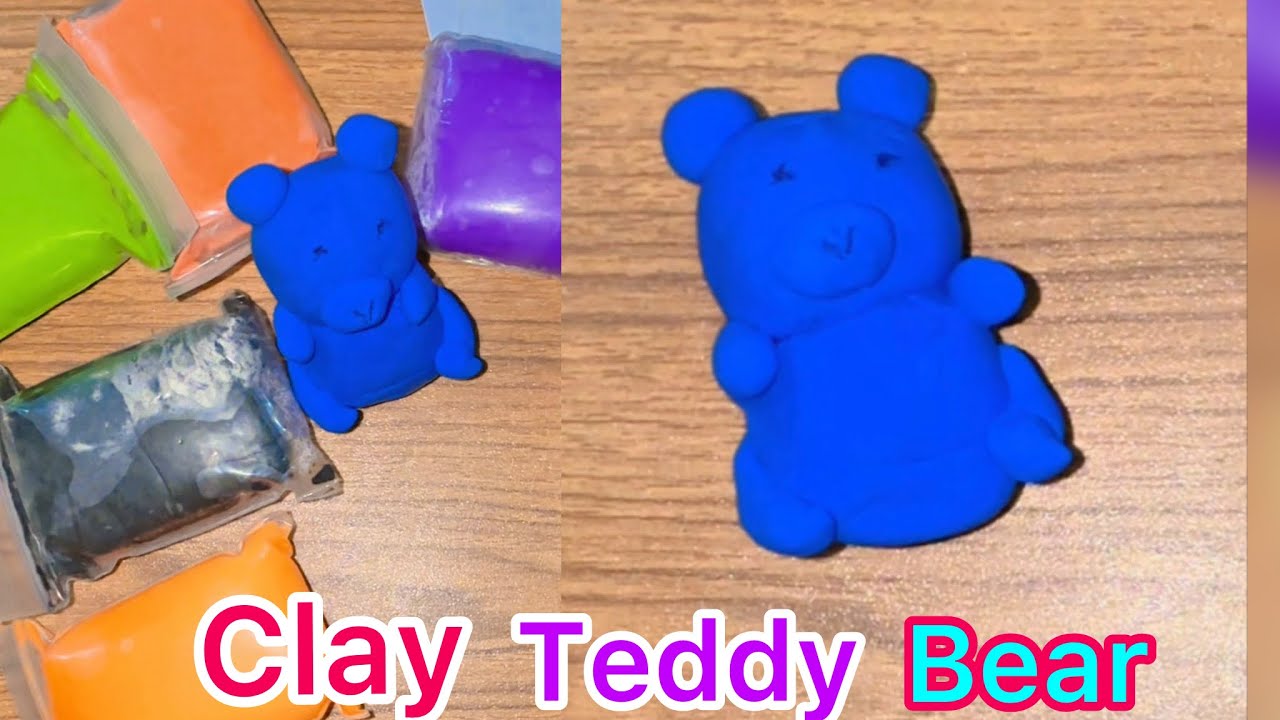 Handmade Clay Teddy Bear 🧸 | Relaxing No Bake Tutorial | ASMR Clay Art ...