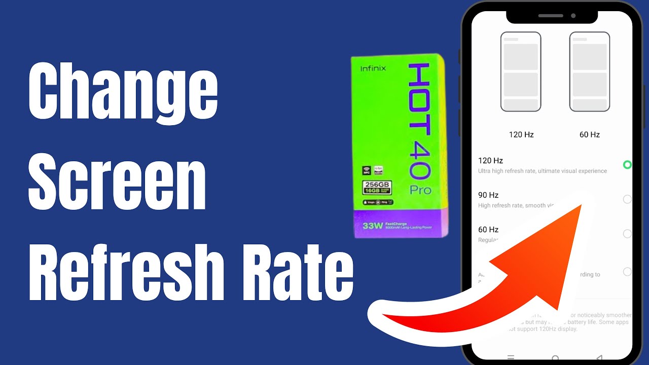 How to Change Screen Refresh Rate in Infinix Hot 40 Pro 5G - YouTube