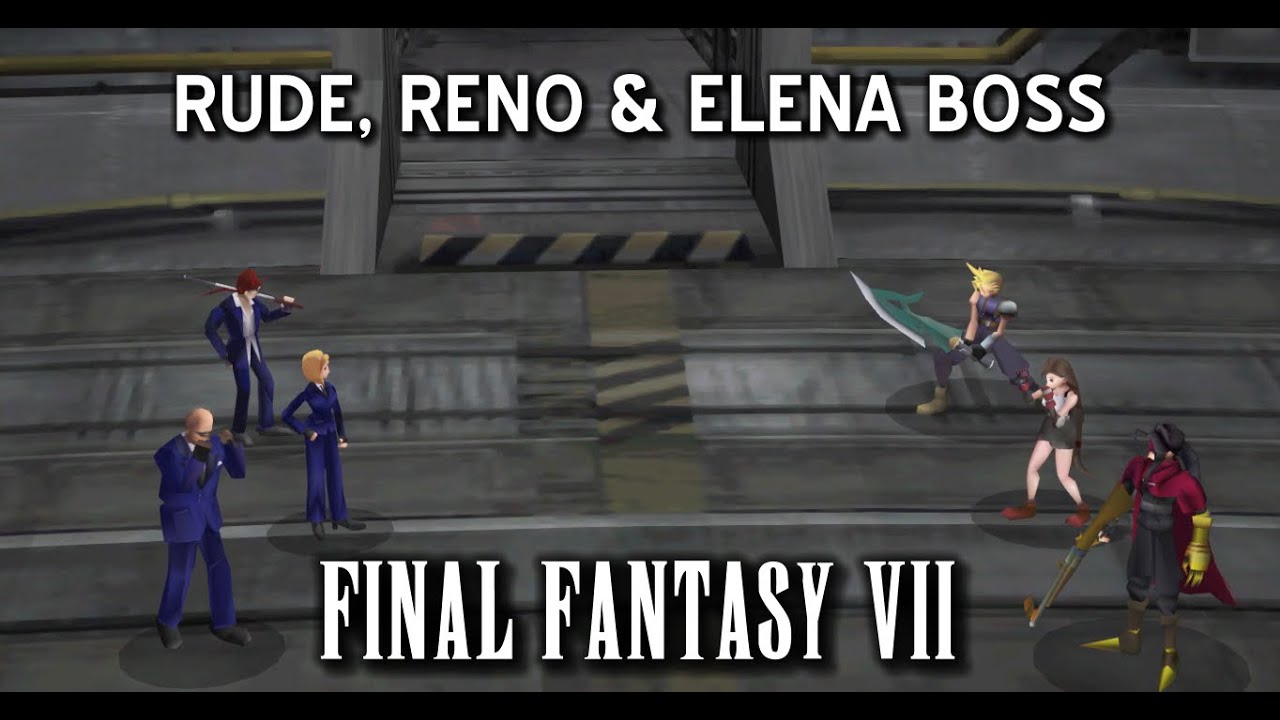 Final Fantasy VII | Rude, Reno & Elena Boss Battle (PS1, PS4) - YouTube
