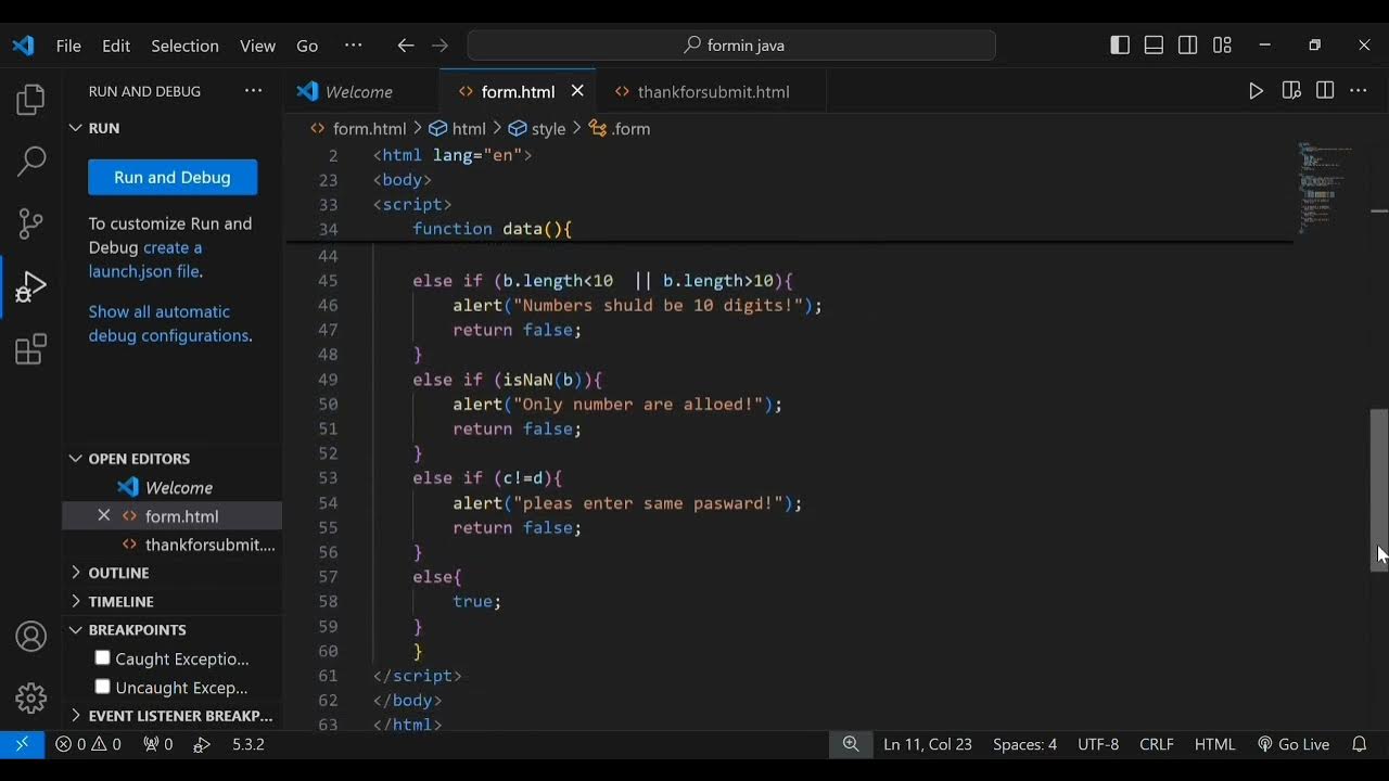 validation form by using HTML CSS and JavaScript #coading #webseries #webdevelopment - YouTube